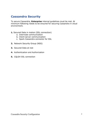 Cassandra Security Configuration | PDF