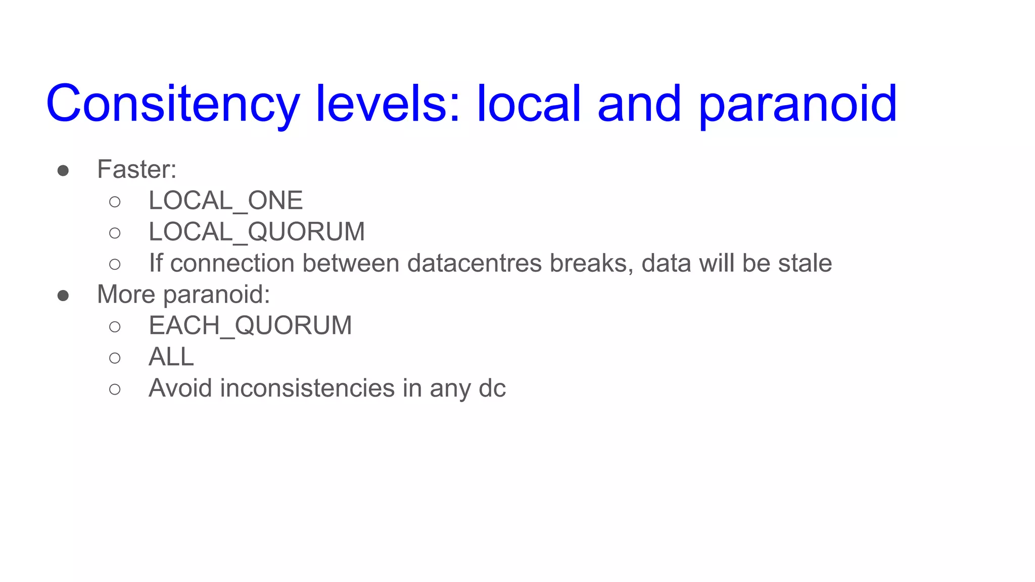Cassandra sharding and consistency (lightning talk) | PDF