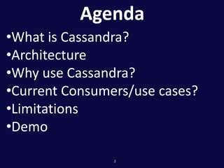 Cassandra tech talk | PPTX