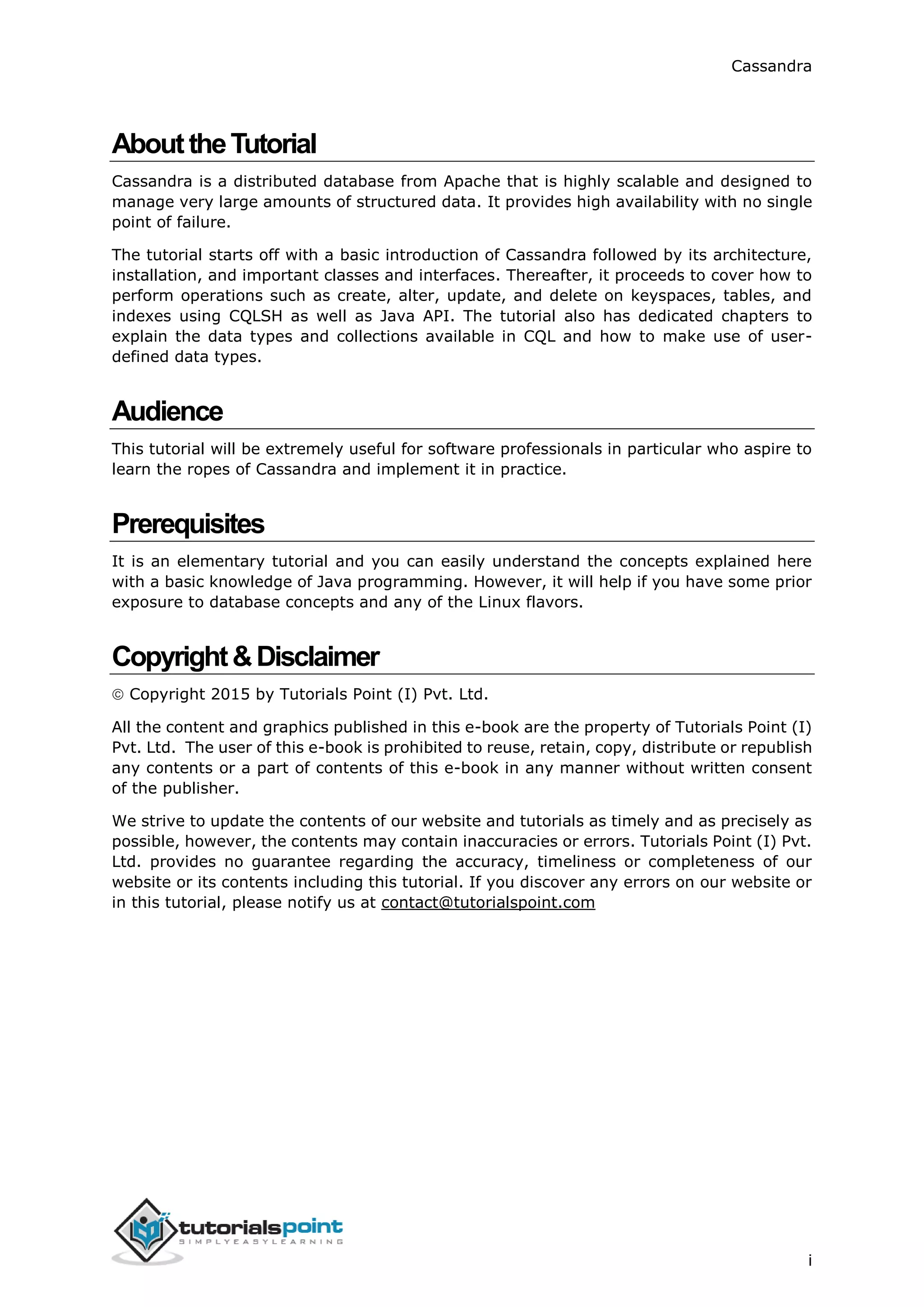 Cassandra tutorial | PDF