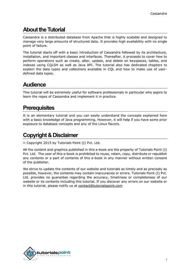 Cassandra tutorial | PDF