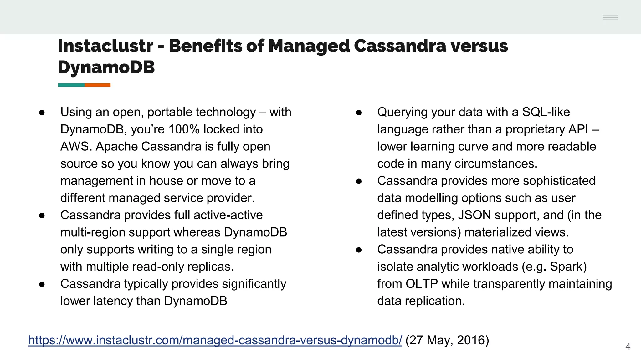 Cassandra vs Databases | PPTX