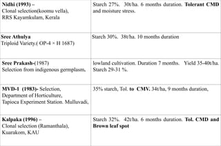 Cassava, tapioca production technology pest and disease, varieties ...