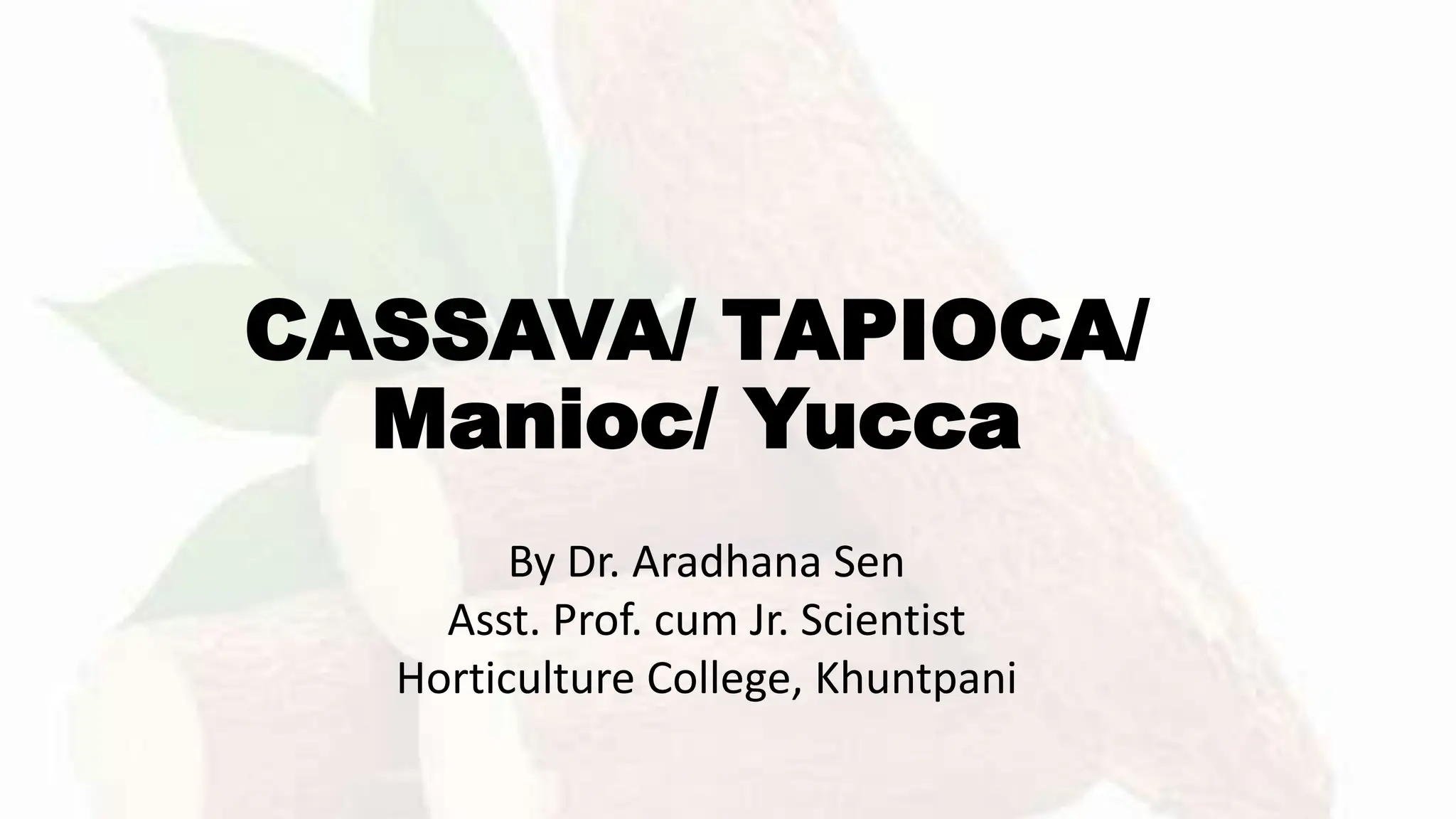 The Production technology of Cassava.pptx