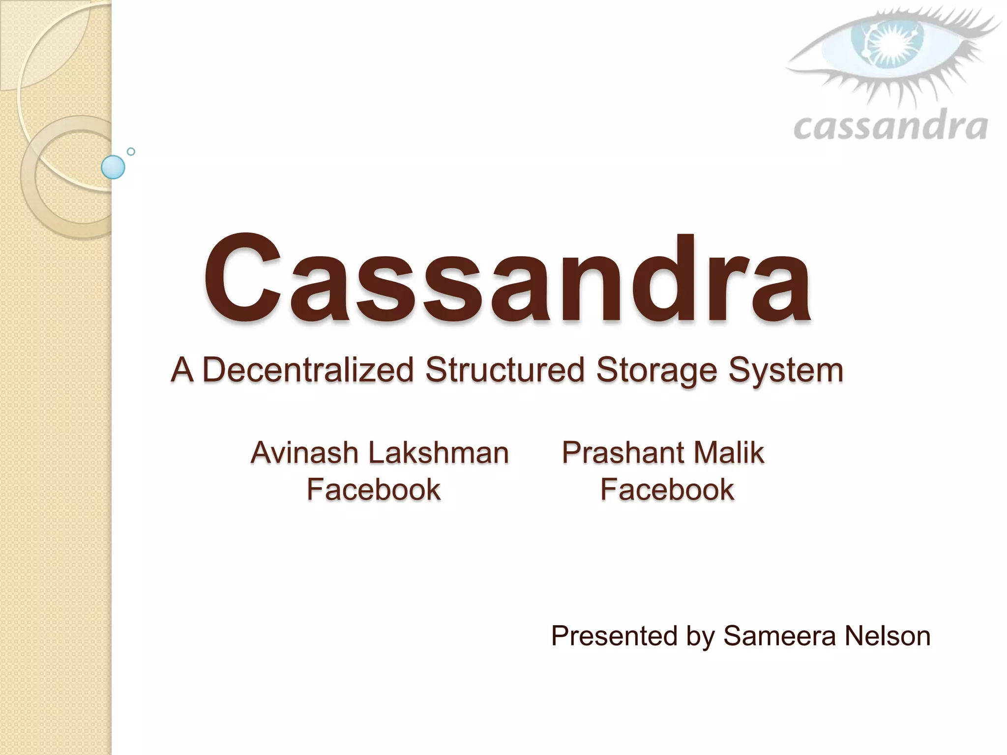 Cassandra - Research Paper Overview | PPTX | Databases | Computer Software and Applications
