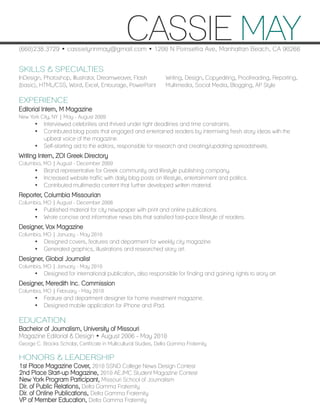 CASSIE MAY RESUME | PDF