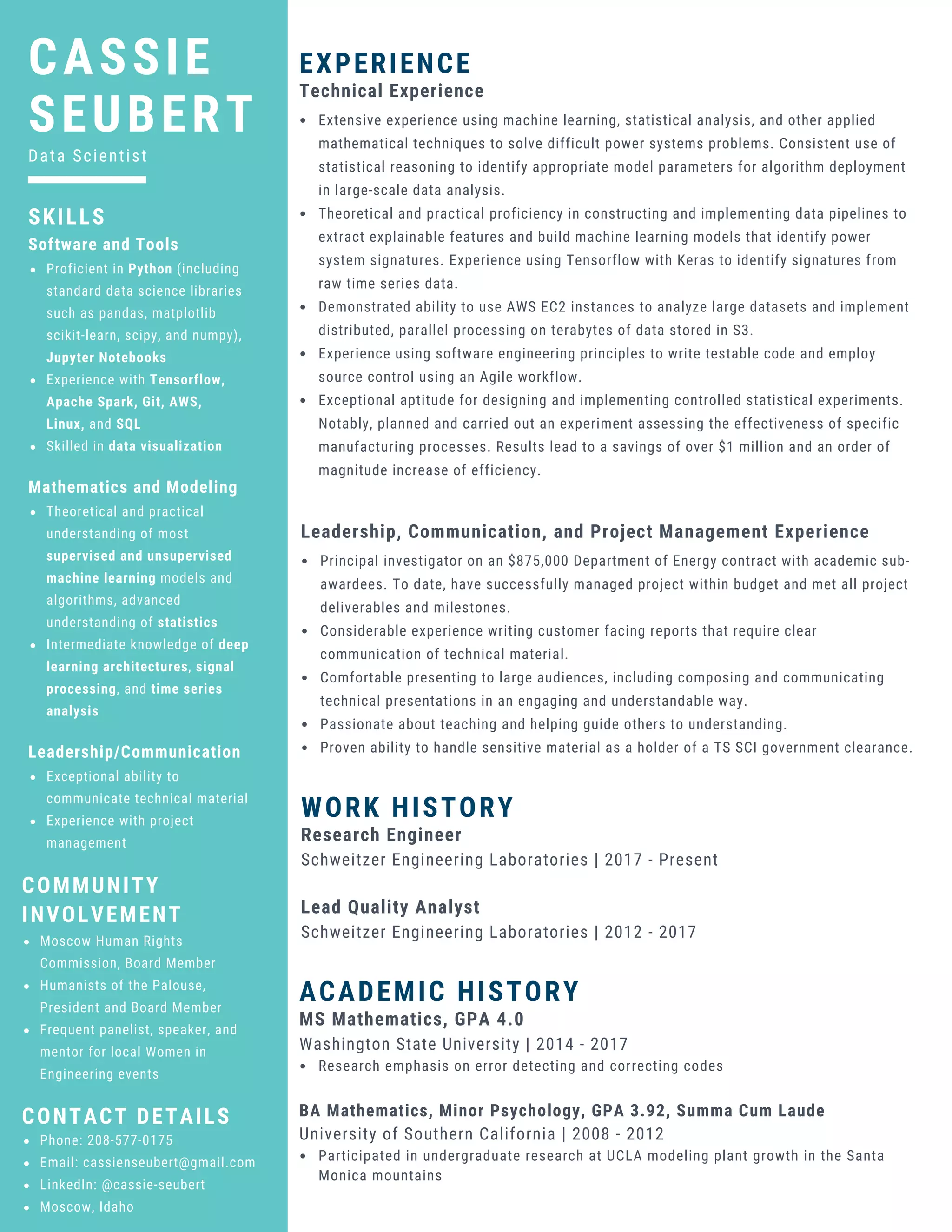 Cassie Seubert Resume | PDF