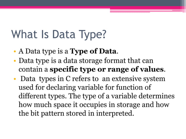 data types in C programming | PPTX