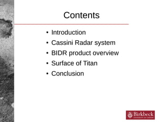 Cassini radar 5 min | PPT