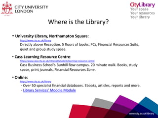 Cass Undergraduate Library Induction 2014-15 | PPT