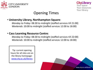 Cass Undergraduate Library Induction 2014-15 | PPT