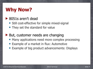 CAST BA22 32-bit Processor Design Seminar, 2/1/12 | PPT