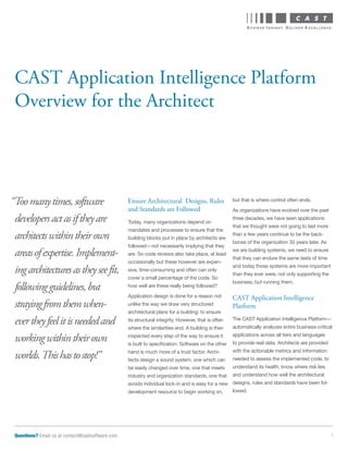 CAST for the Architect | PPT