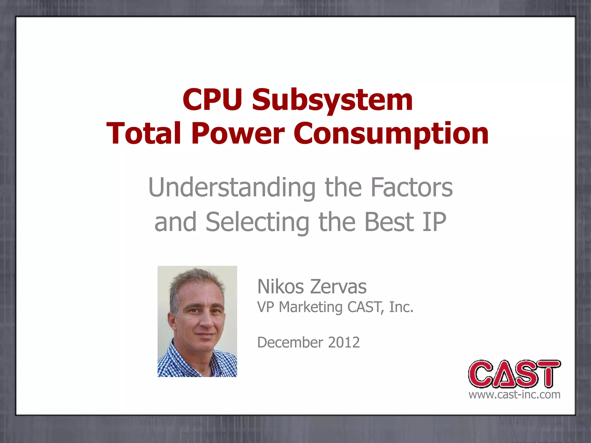 CPU Subsystem Total Power Consumption: Understanding the Factors and ...