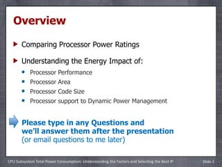 CPU Subsystem Total Power Consumption: Understanding the Factors and ...