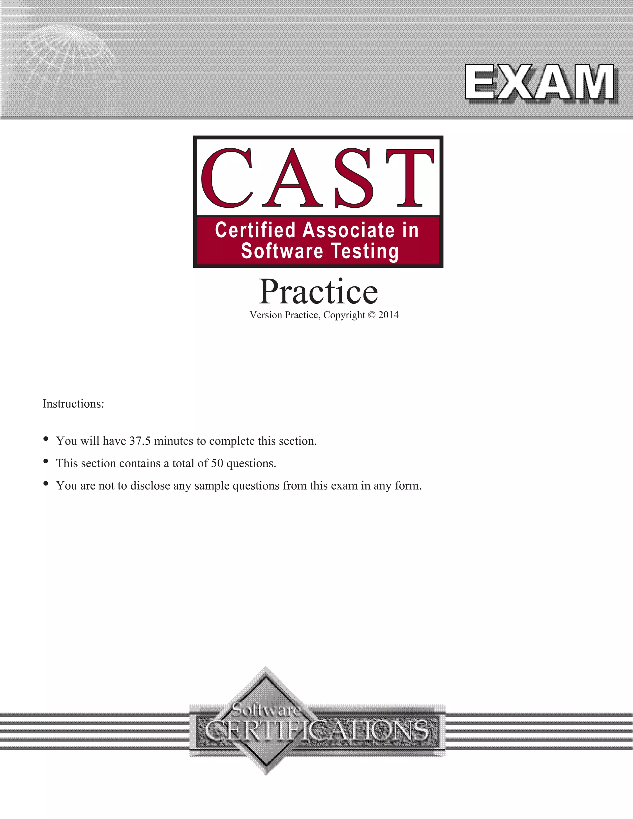 Cast 14 2 sample exam | PDF