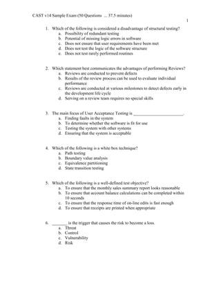 Cast 14 2 sample exam | PDF