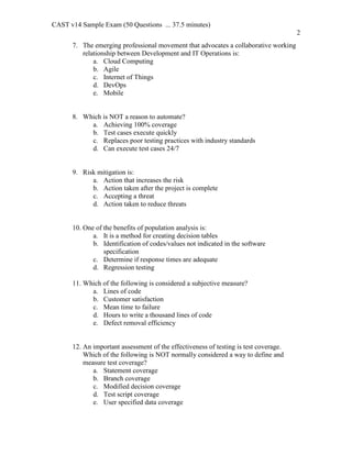 Cast 14 2 sample exam | PDF