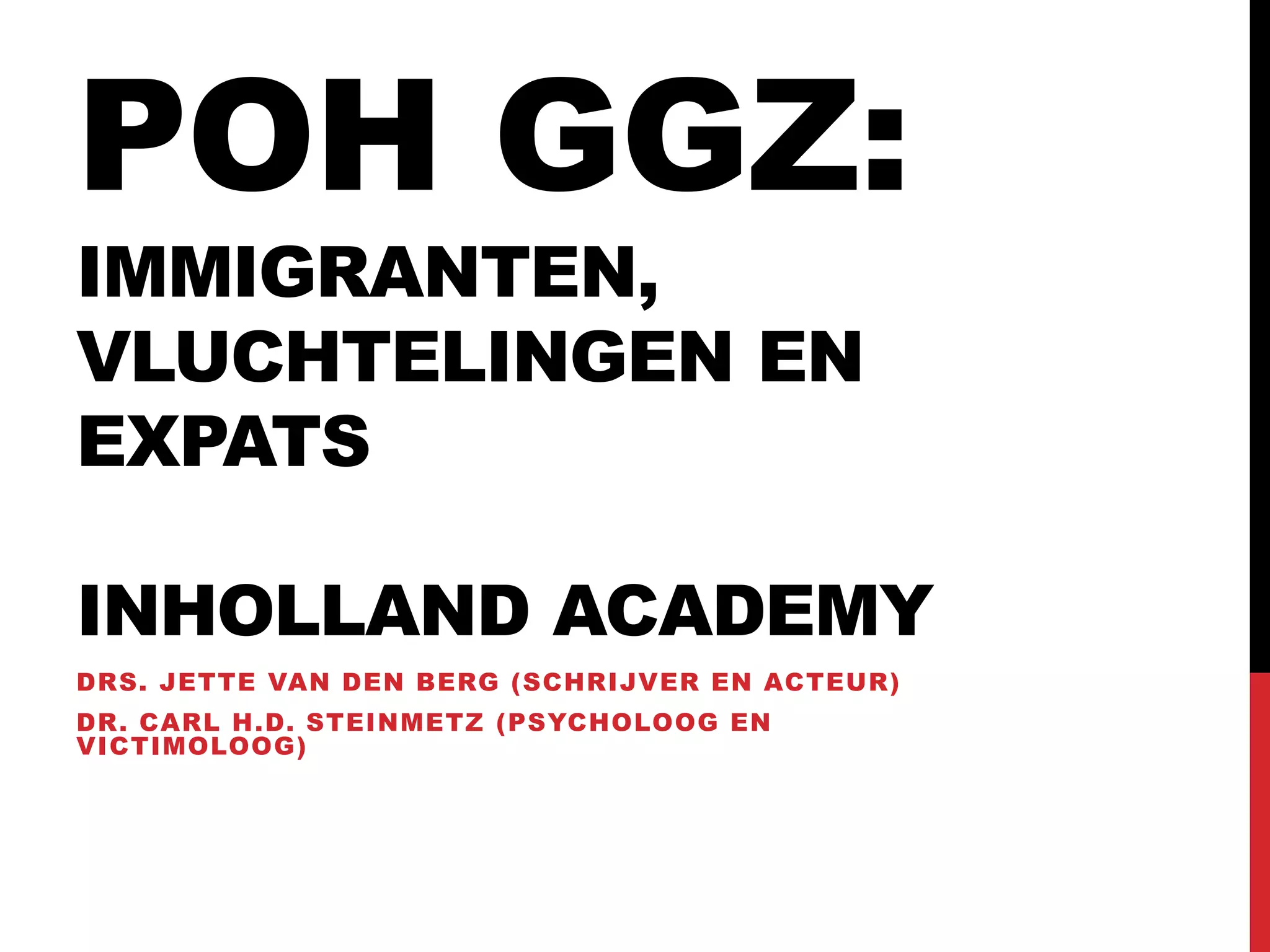 Education POG GGZ for InHolland | PPT