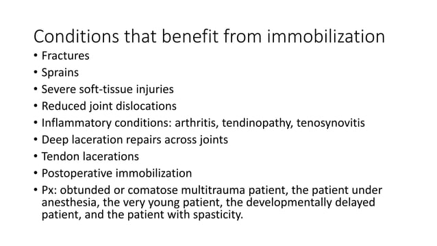 Cast and immobilization techniques in orthopaedics by Dr O.O. Afuye | PPTX