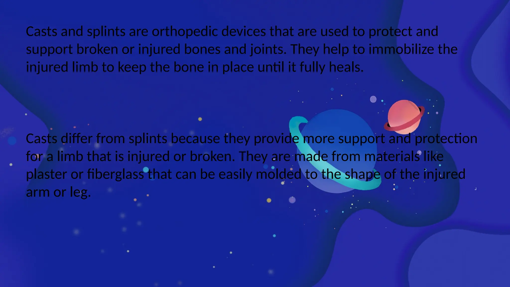 Types, definition of different CAST AND SPLINT- | PPTX