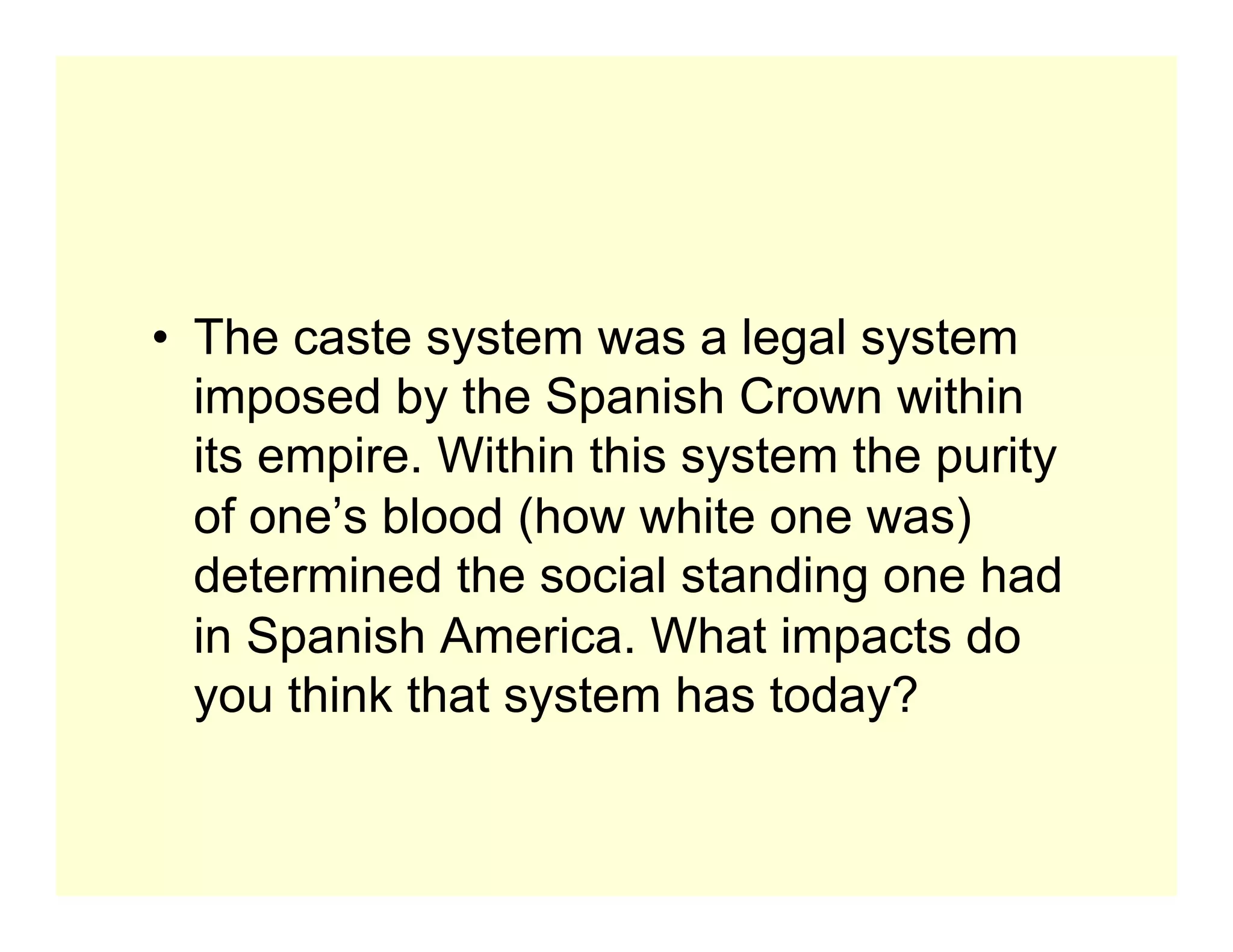 Spanish Casta System. | PDF