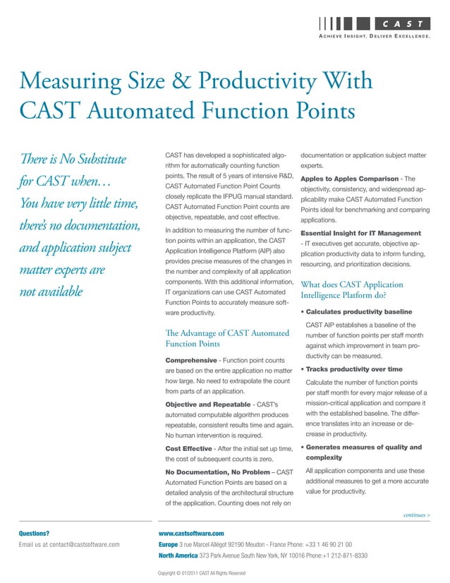 CAST Automated Function Points | PPT