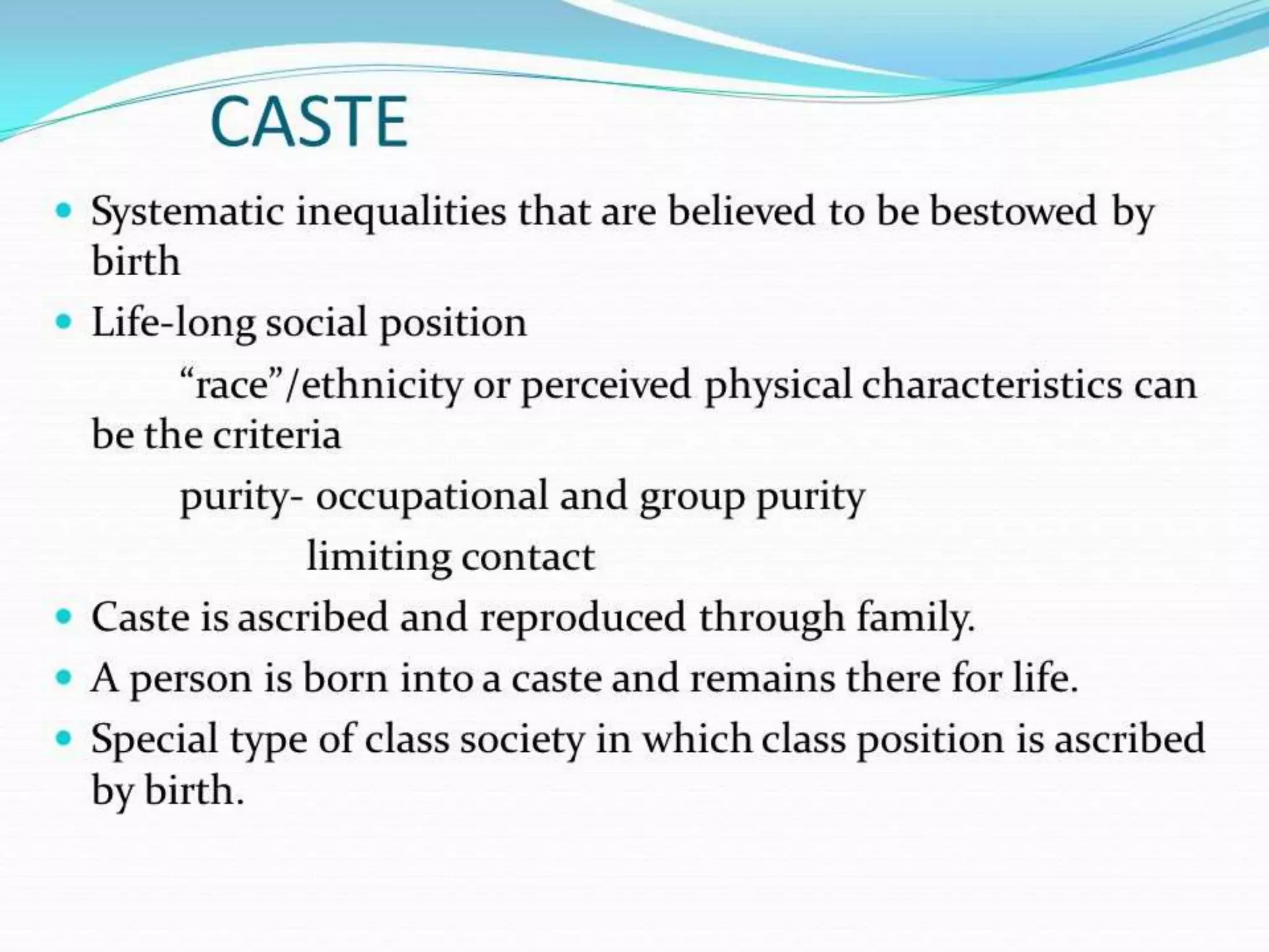 Cast, class, gender and race in INDIA | PPTX