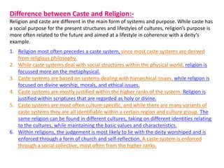 Cast, class, gender and race in INDIA | PPTX