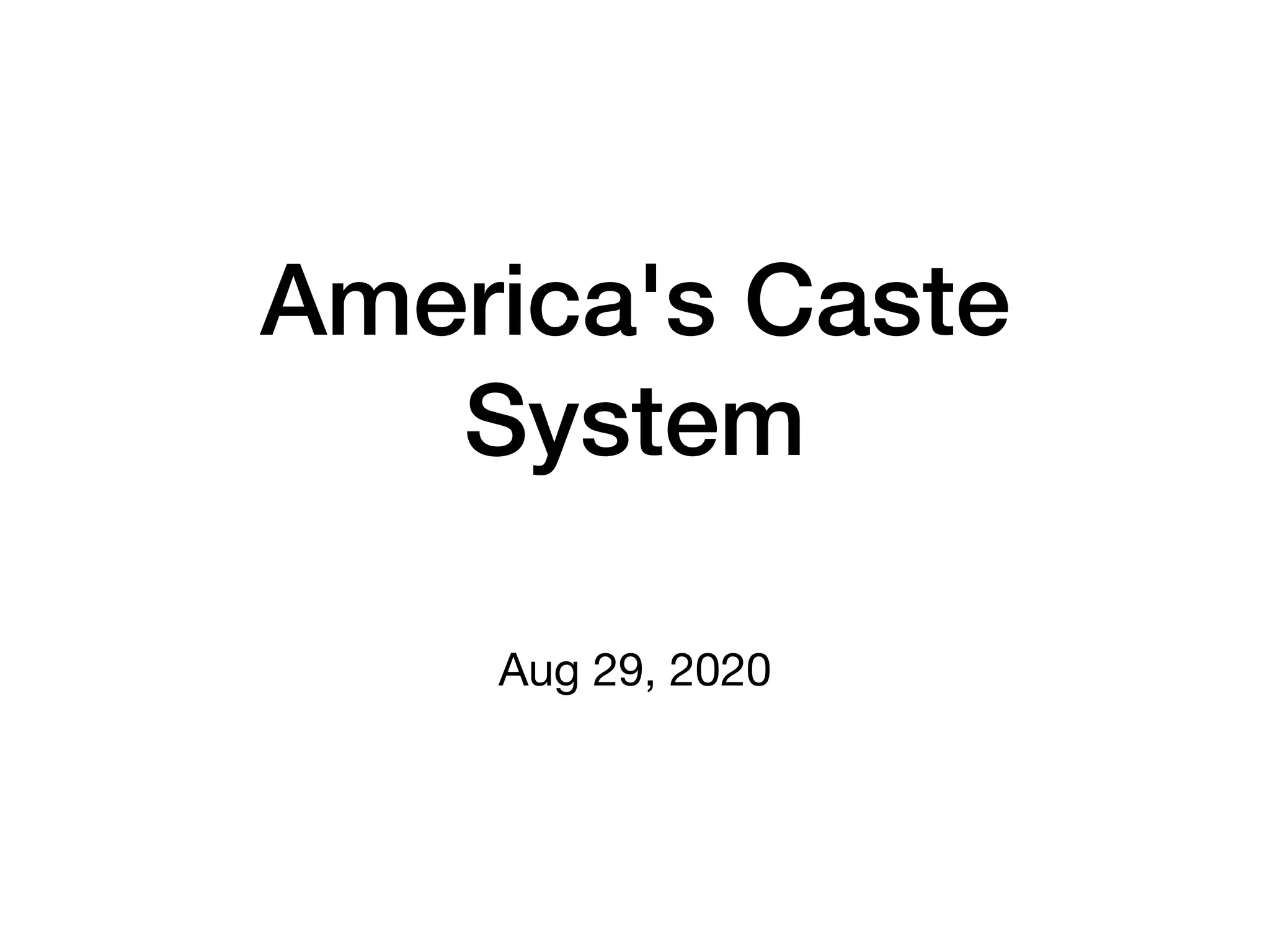 America's Caste System | PPT