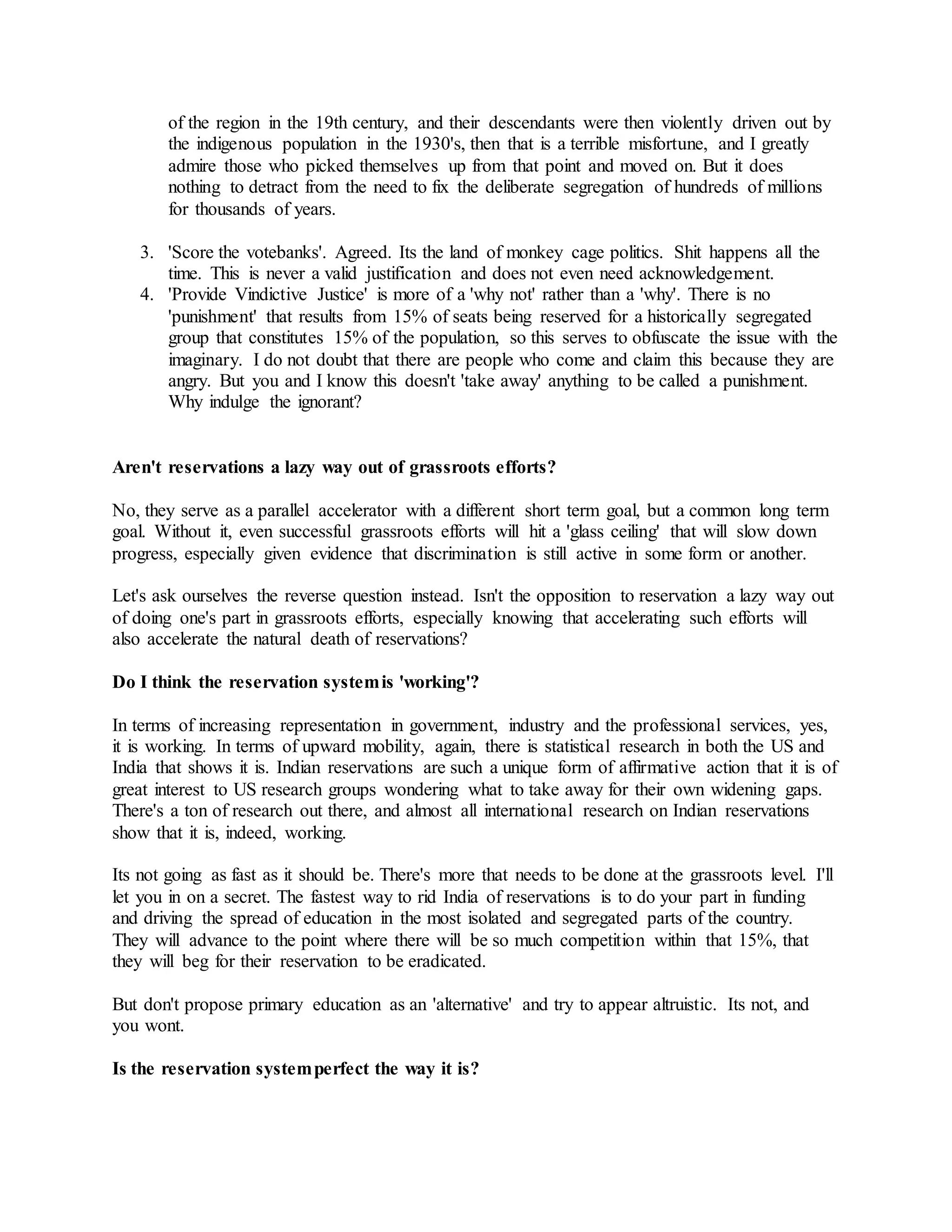 Caste based reservation system | DOCX