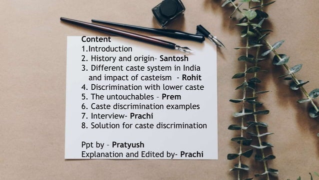 caste discrimination- english project (3)-1.pptx | Debated Sensitive ...