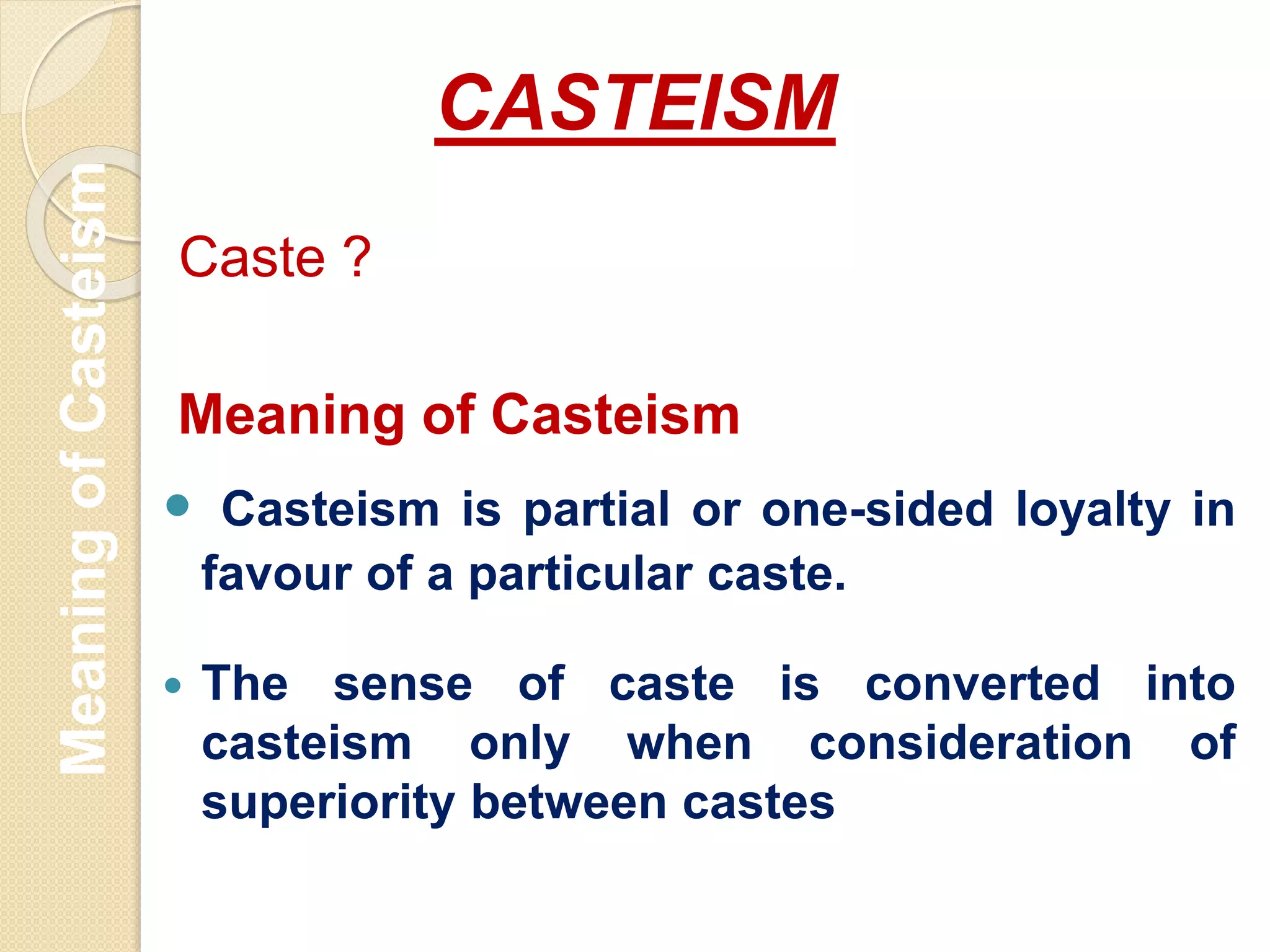 Casteism - social problem | PPTX