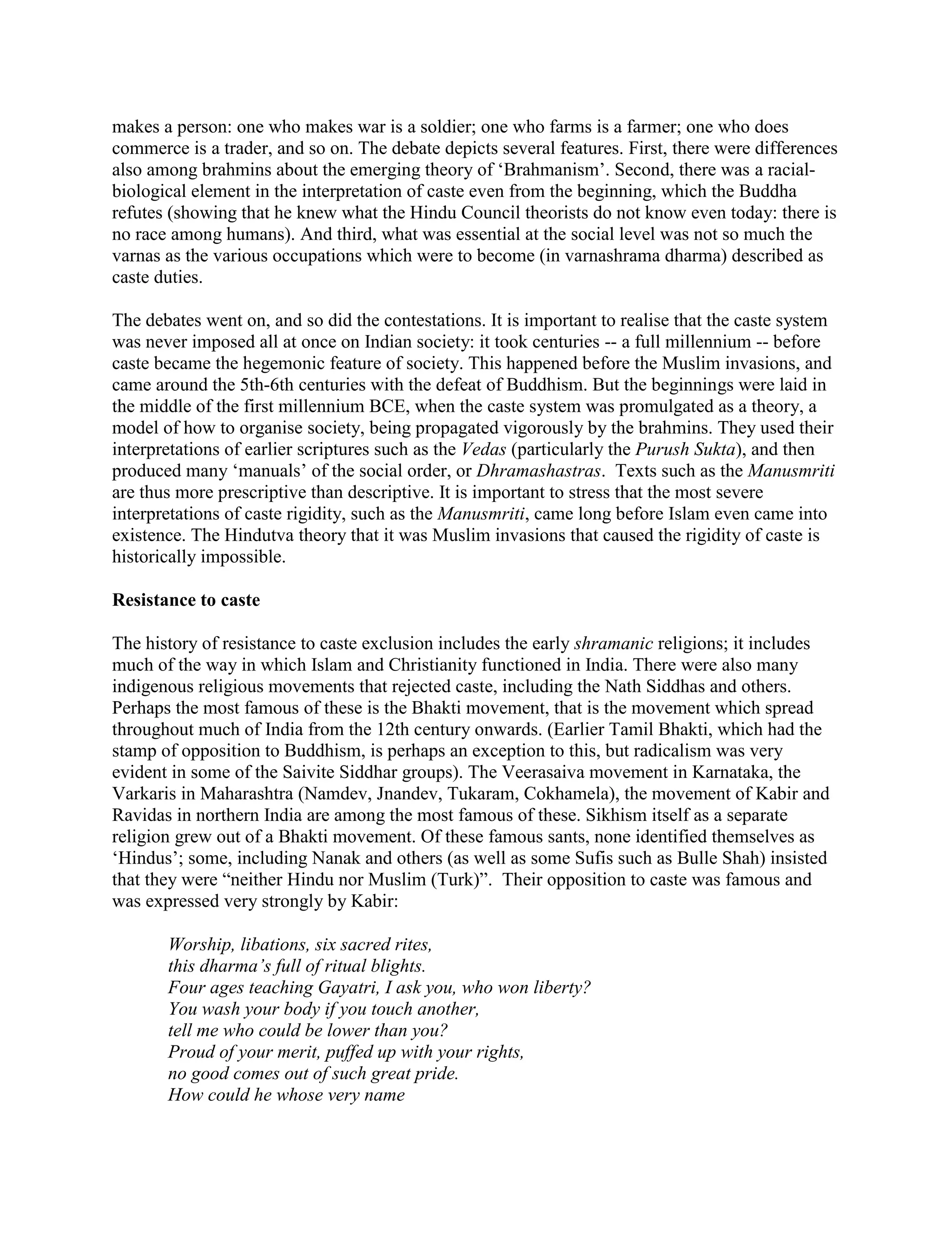 Caste is the cruellest exclusion | DOCX