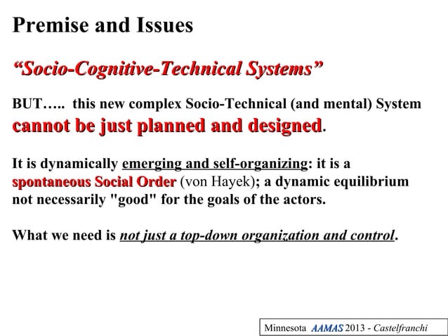 Cognition and Self-Organization: The Role of MAS | PPT