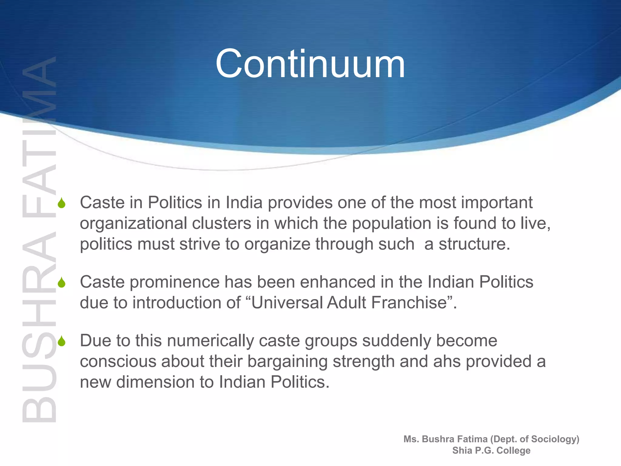 Caste & politics in india | PPTX