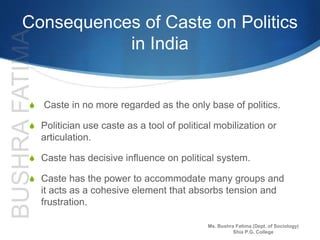 Caste & politics in india | PPTX