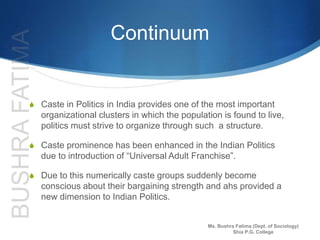 Caste & politics in india | PPTX