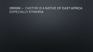 Caster Crop cultivation practices | PPTX