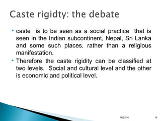Caste rigidity: The Contested Debate | PPT