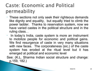 Caste rigidity: The Contested Debate | PPT