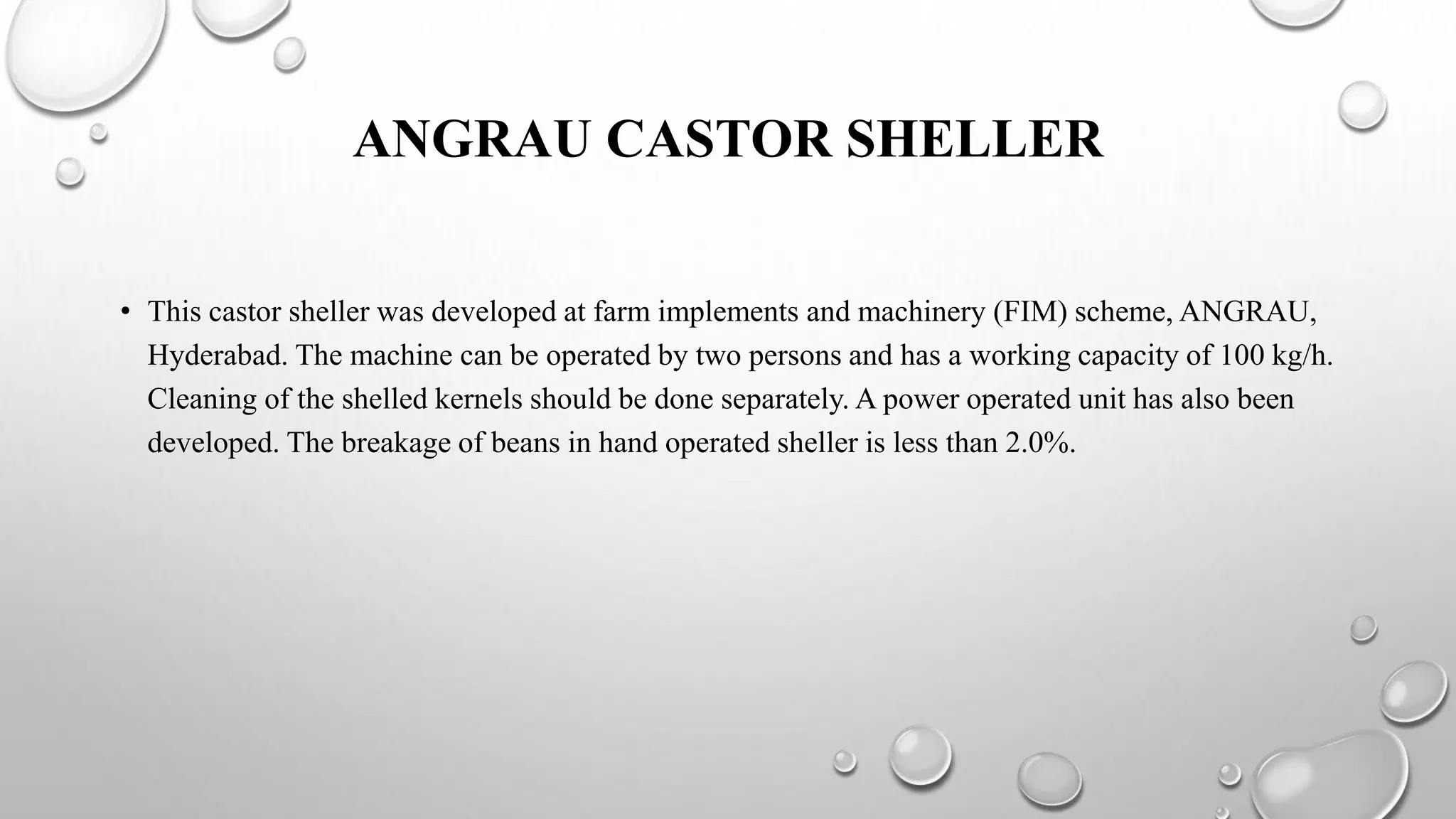 Caster thresher / Sheller | PPTX