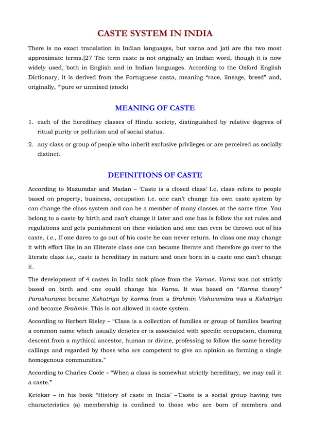 Caste System in India.pdf