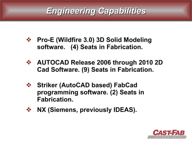 Cast Fab Fabrication Overview | PPT | Business | Business and Finance