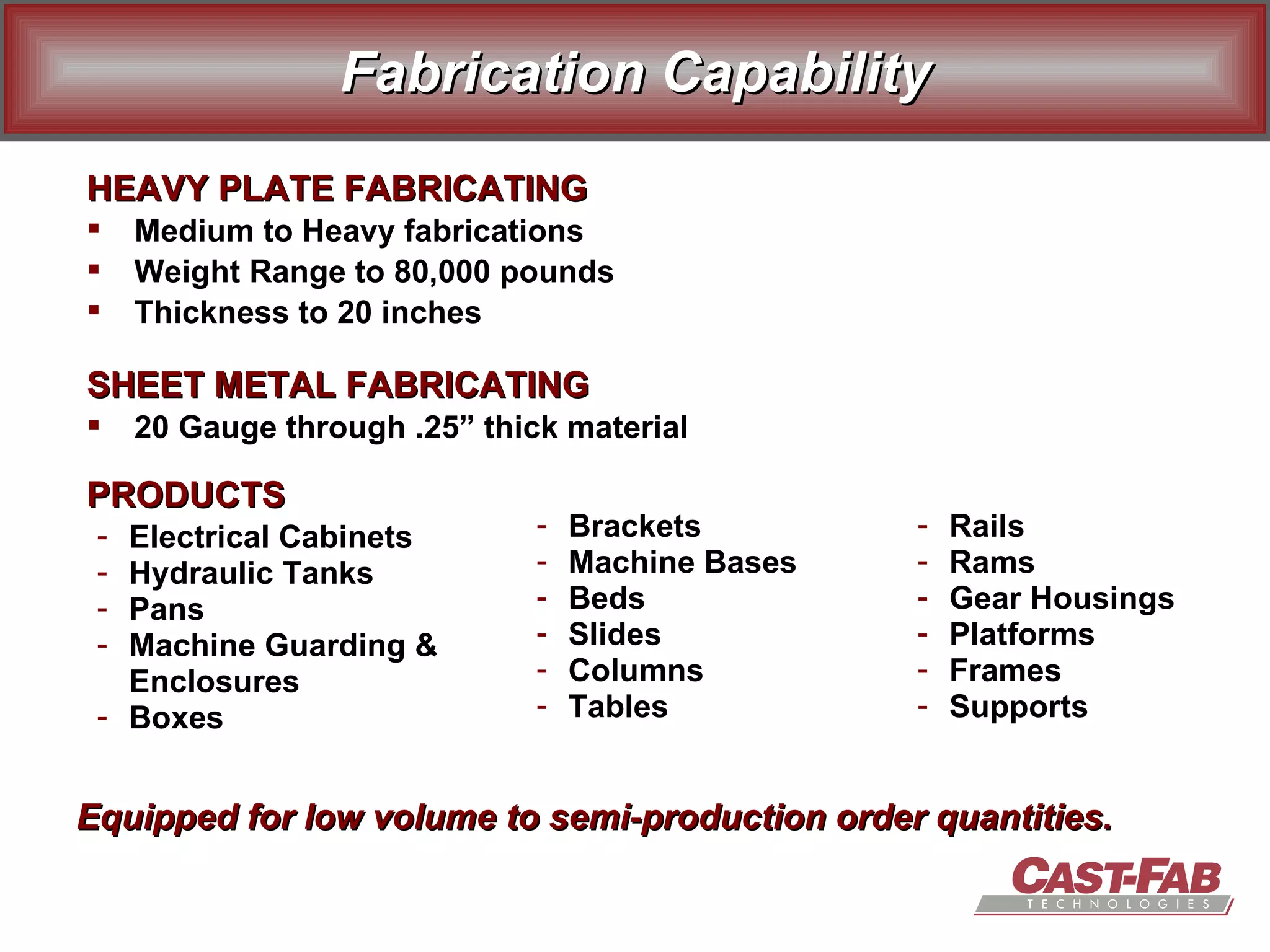 Cast Fab Foundry Overview 2 | PPT