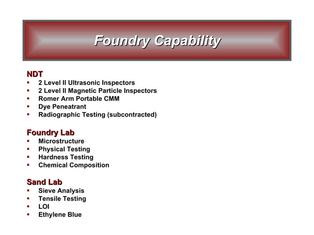 Cast Fab Foundry Overview | PPT
