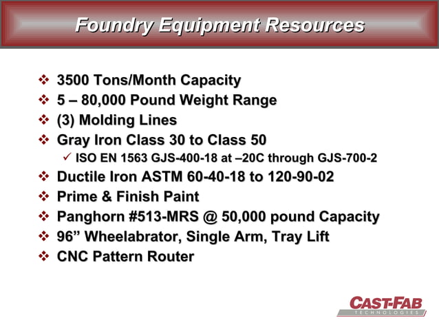 Cast Fab Foundry Overview | PPT