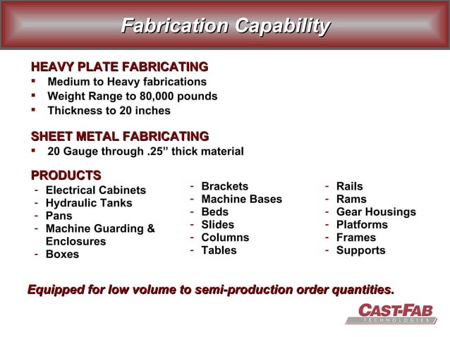 Cast Fab Foundry Overview | PPT