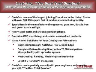 Cast Fab Foundry Overview | PPT