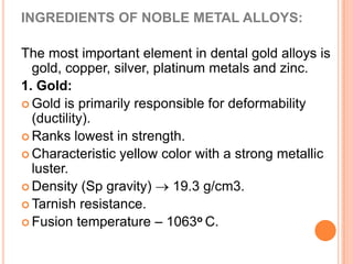 Cast gold Inlay restorations | PPTX